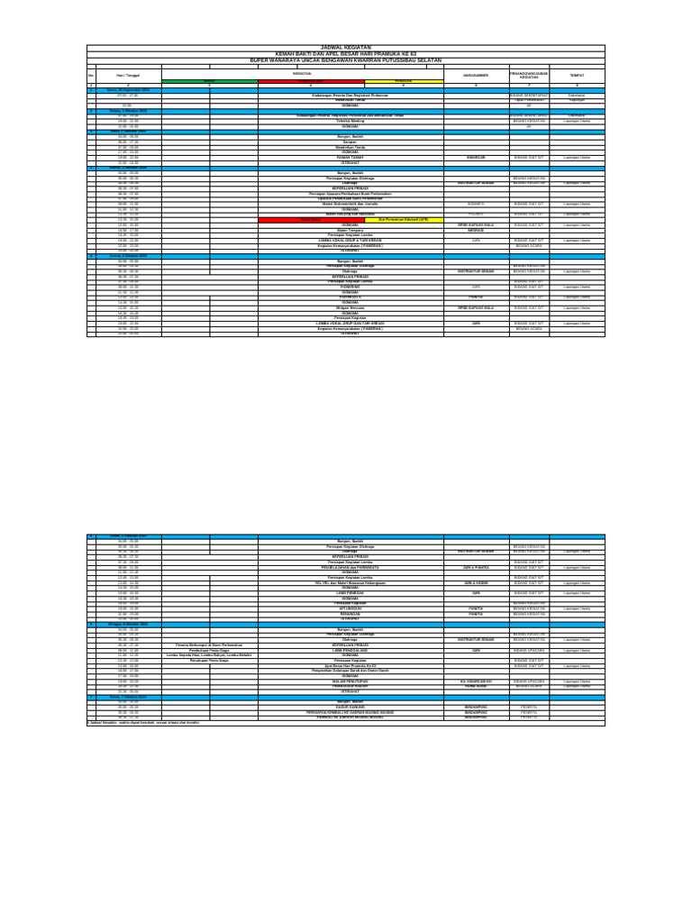Jadwal Hut 63 Tahun 2024 | PDF