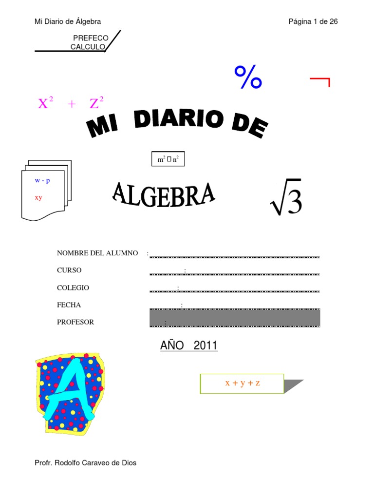 Mi Diario de Algebra RCD | PDF | Factorización | Física