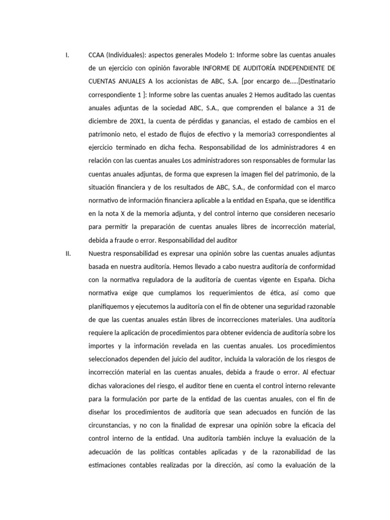 Modelos de Informes de Auditoría 2 | PDF