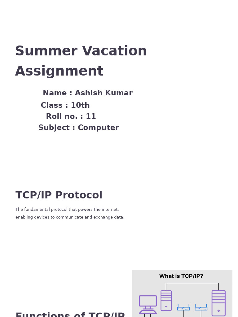 Summer Vacation Assignment PowerPoint Presentation | PDF