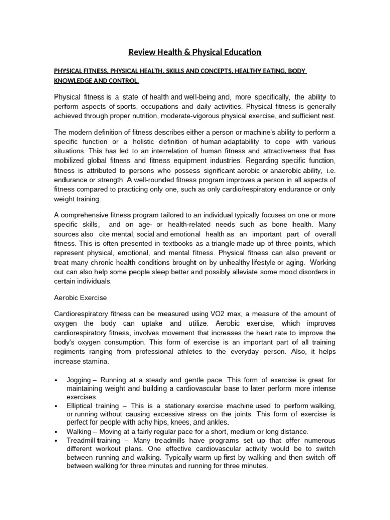 Health and Physical Education Review | PDF
