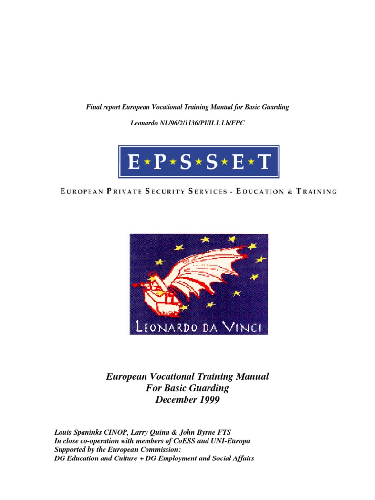 European Basic Guarding Manual | PDF | Security Guard | Occupational ...