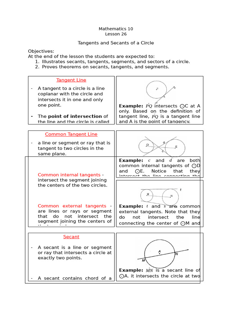Mathematics 10 Lesson 24 | PDF