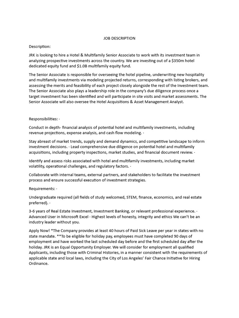 Job Description | PDF