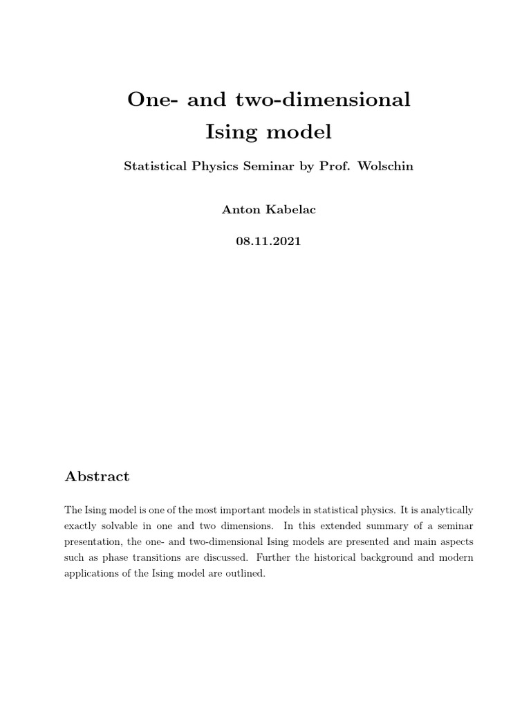 Ising Model 2D | PDF