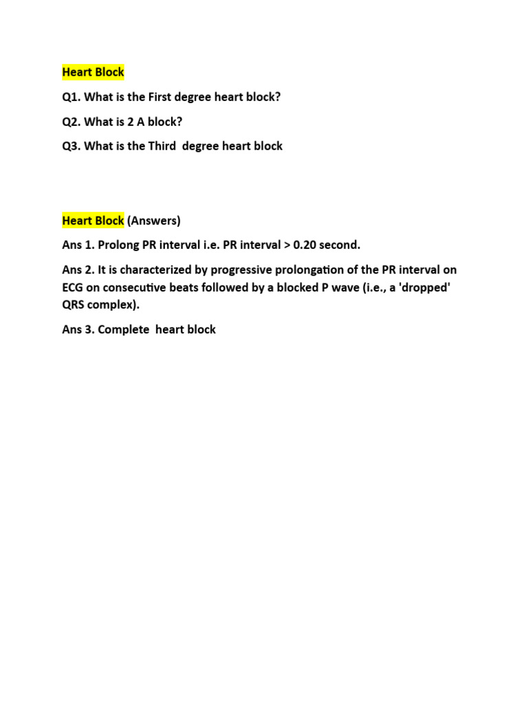 QRQ (Heart Block) | PDF QRQ (Heart Block) | PDF