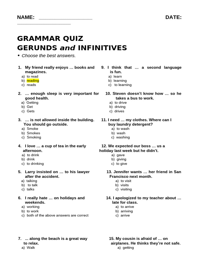 Infinitives | PDF