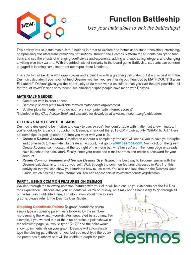 Function Battleship Lesson & Handouts | PDF