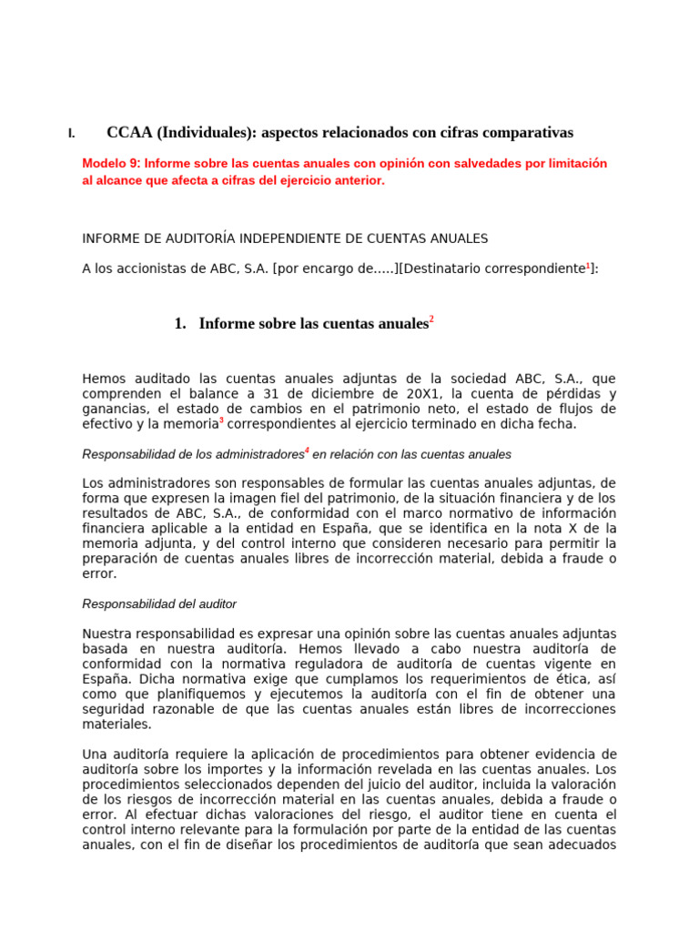 Modelos de Informes de Auditoría Independiente 9 | PDF | Contralor | Auditoría