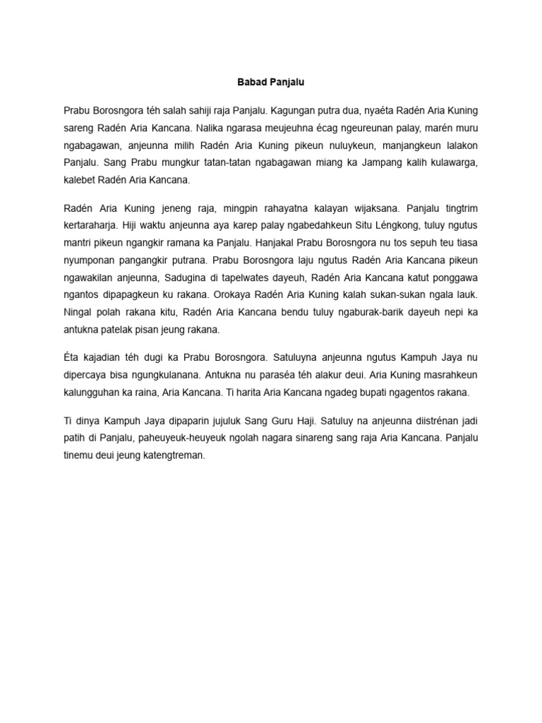 Babad Panjalu | PDF