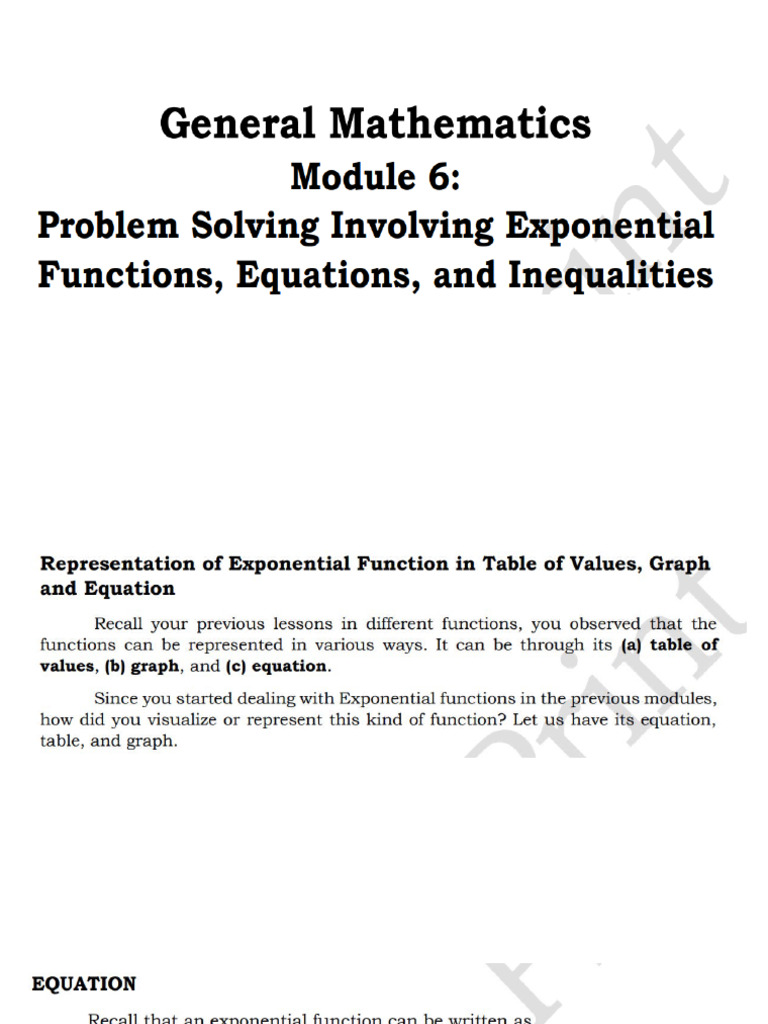 General Mathematics Module 6 | PDF