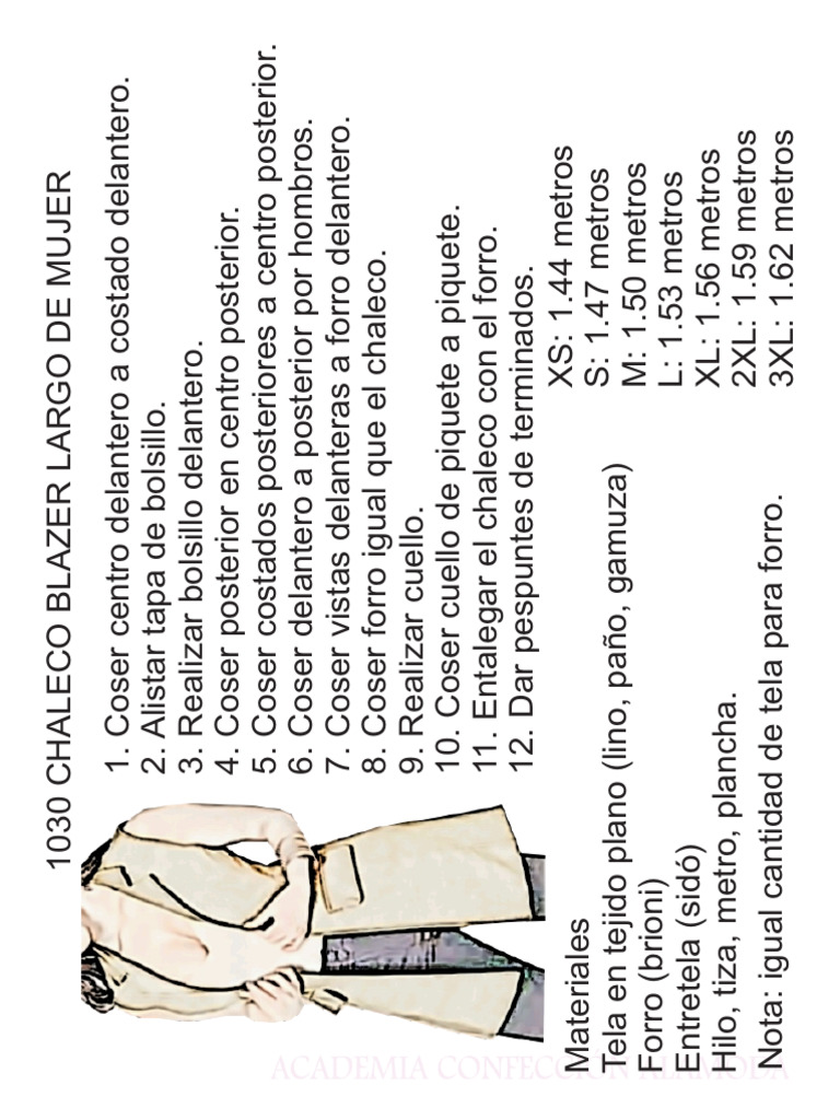 1030 Chaleco Blazer de Mujer Curva Completa | PDF