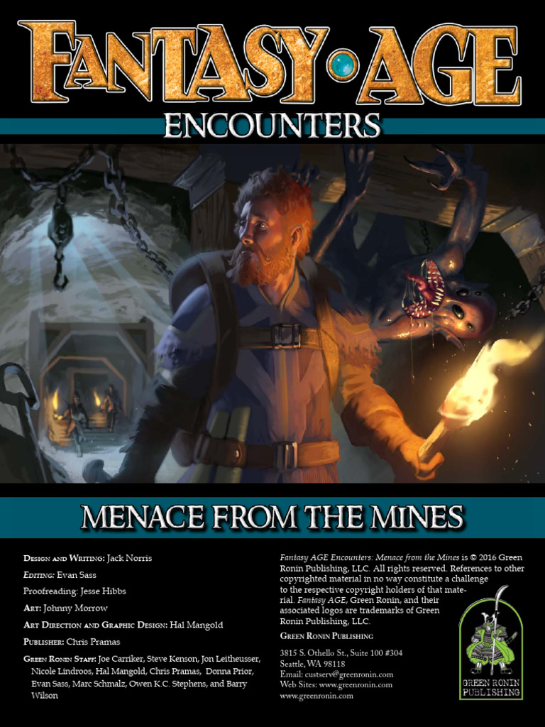 Fantasy AGE - Encounter - Menace From The Mines (GRR96003) | PDF