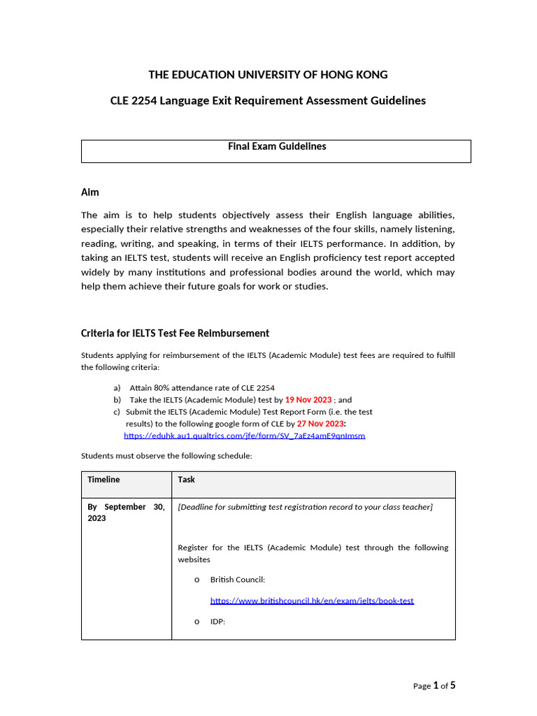 CLE 2254 - Guidelines On LER Final Exam - Updated On 8 Aug | PDF