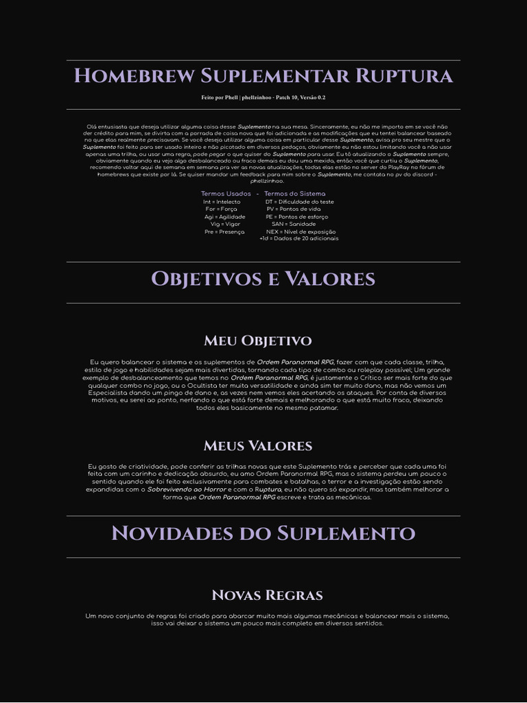 Suplemento Ruptura 0.2 - Documentos Google | PDF