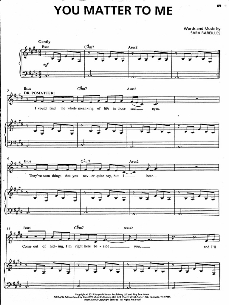 Waitress - You Matter To Me | PDF
