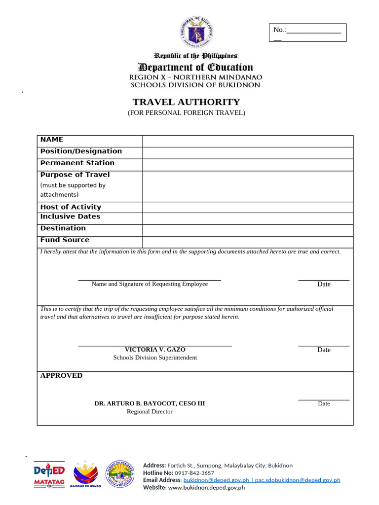 Personal Foreign Travel | PDF