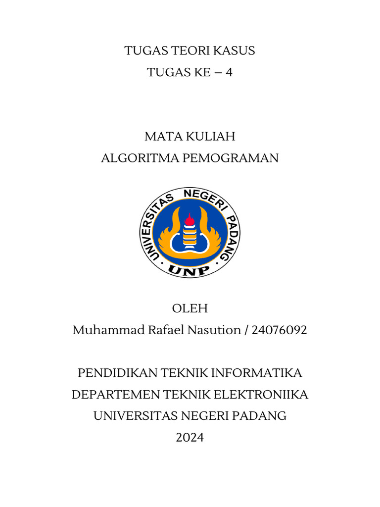 Tugas 4 - Algo - (Muhammad - Rafael) - (24076092) | PDF
