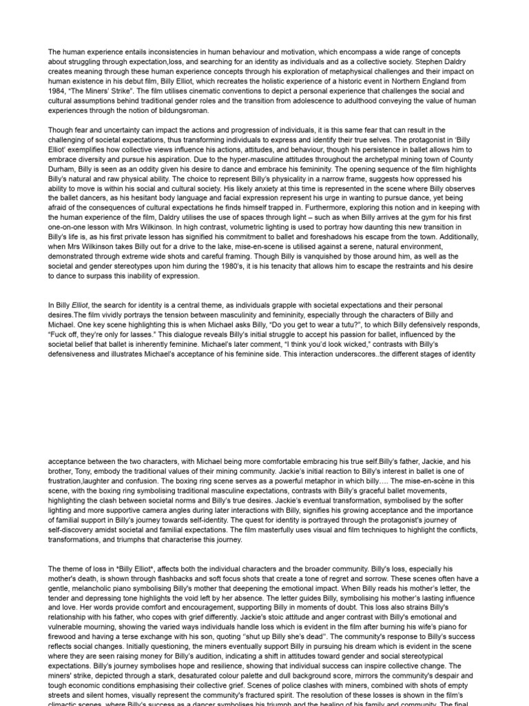 HSC Billy Elliot | PDF