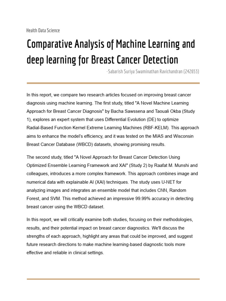 Report Health Data Science | PDF