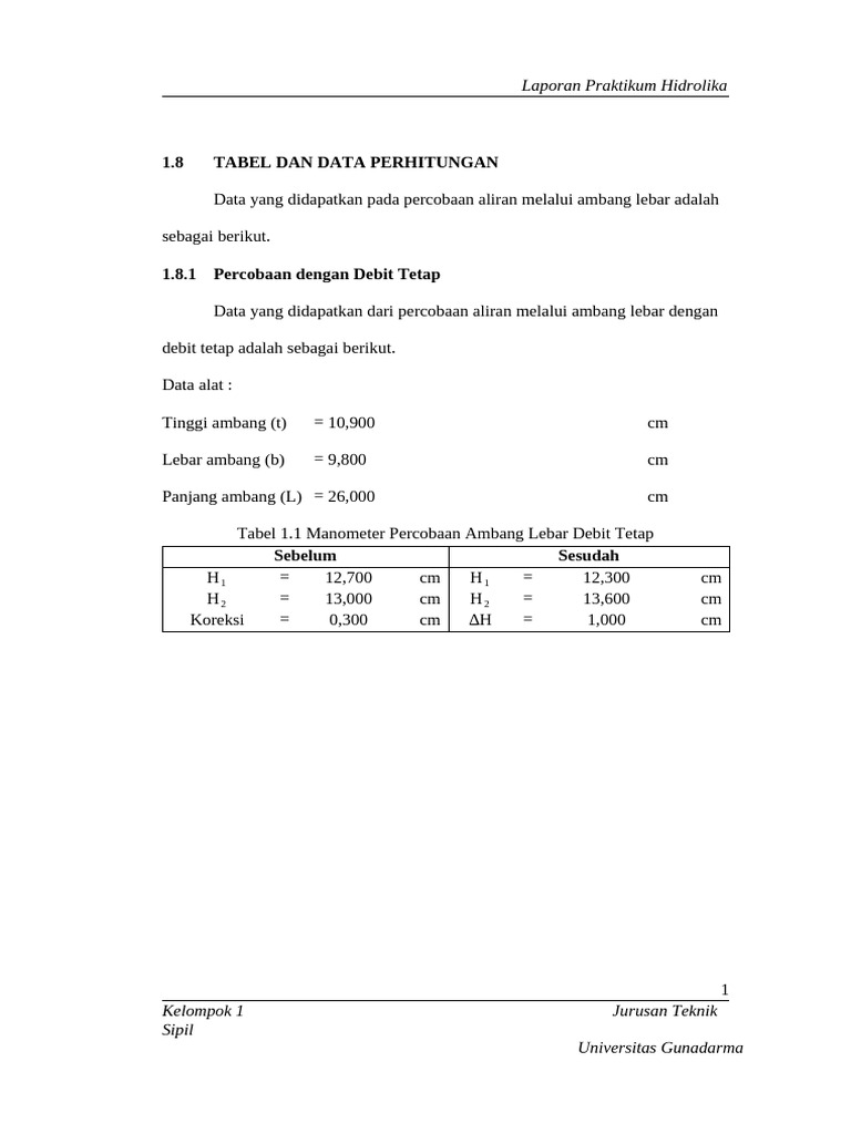Hidro Bab1 Perhitungan | PDF