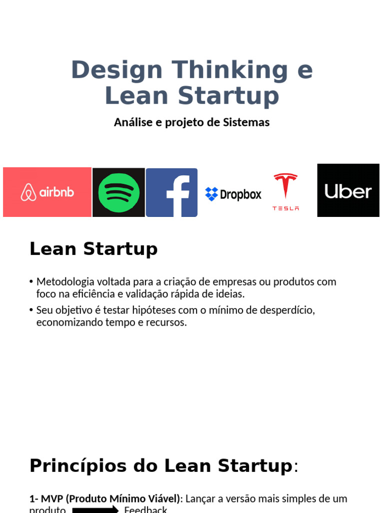 Design Thinking e Lean Startup | PDF