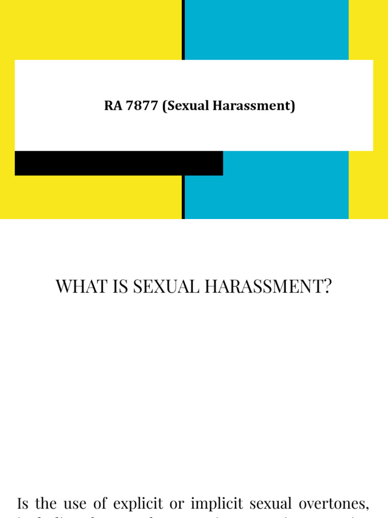 RA 7877 (Sexual Harassment) | PDF