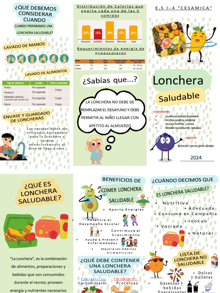 Triptico-Lonchera-Saludable Universidad CV | PDF | Alimentos