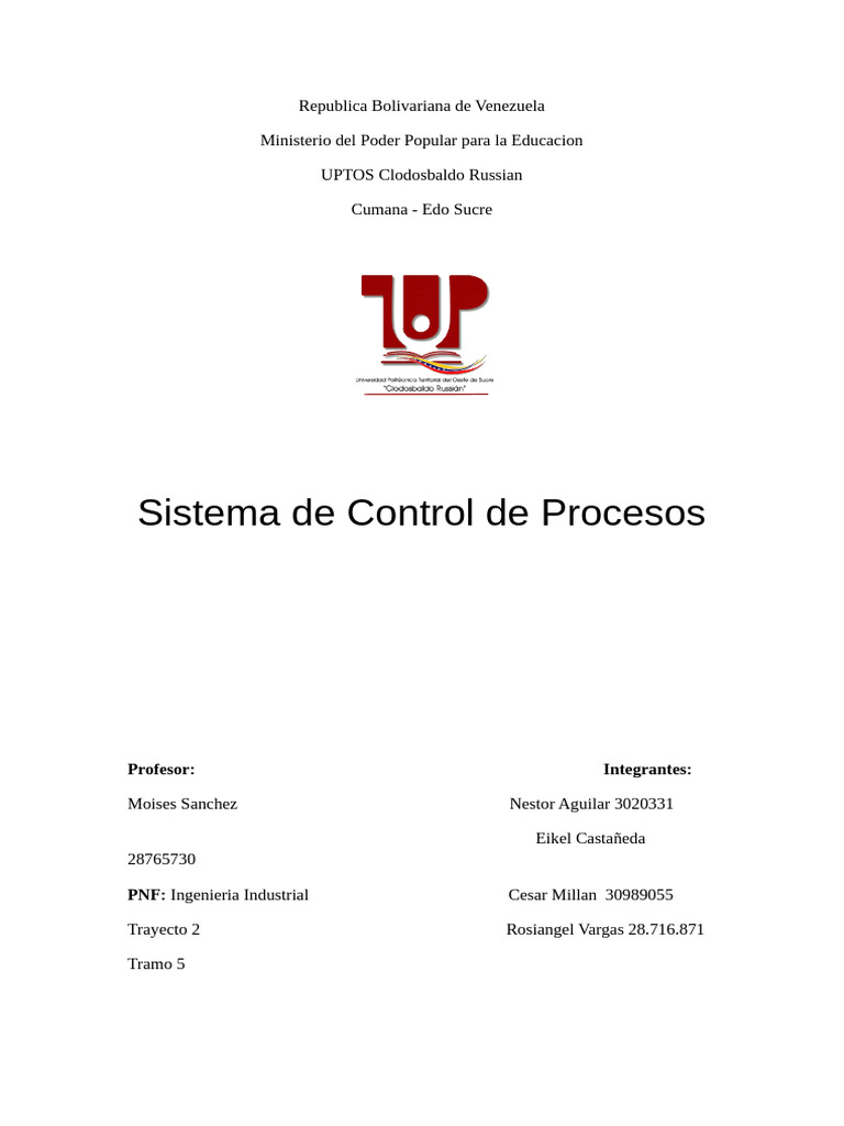 Sistema de Control de Procesos | PDF