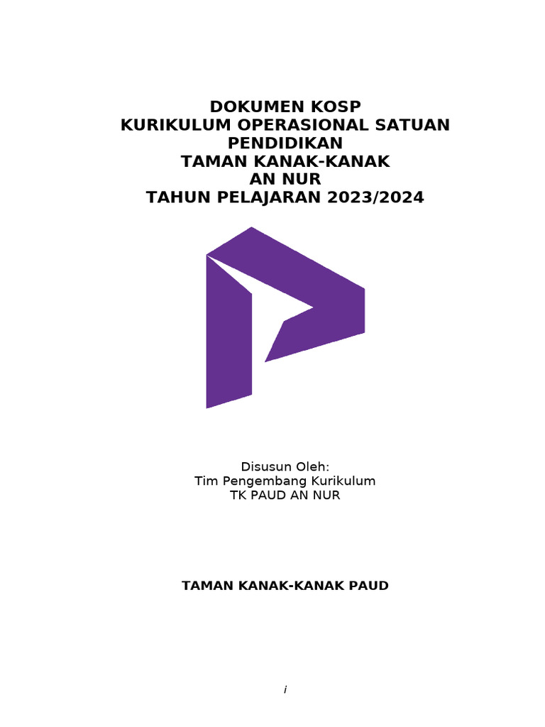 Dokumen KOSP TK PAUD | PDF