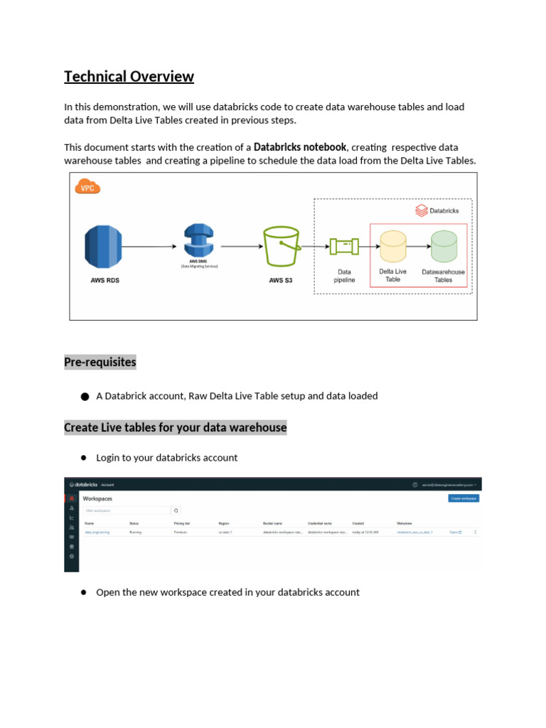 5 Databricks Datawarehouse Tables | PDF