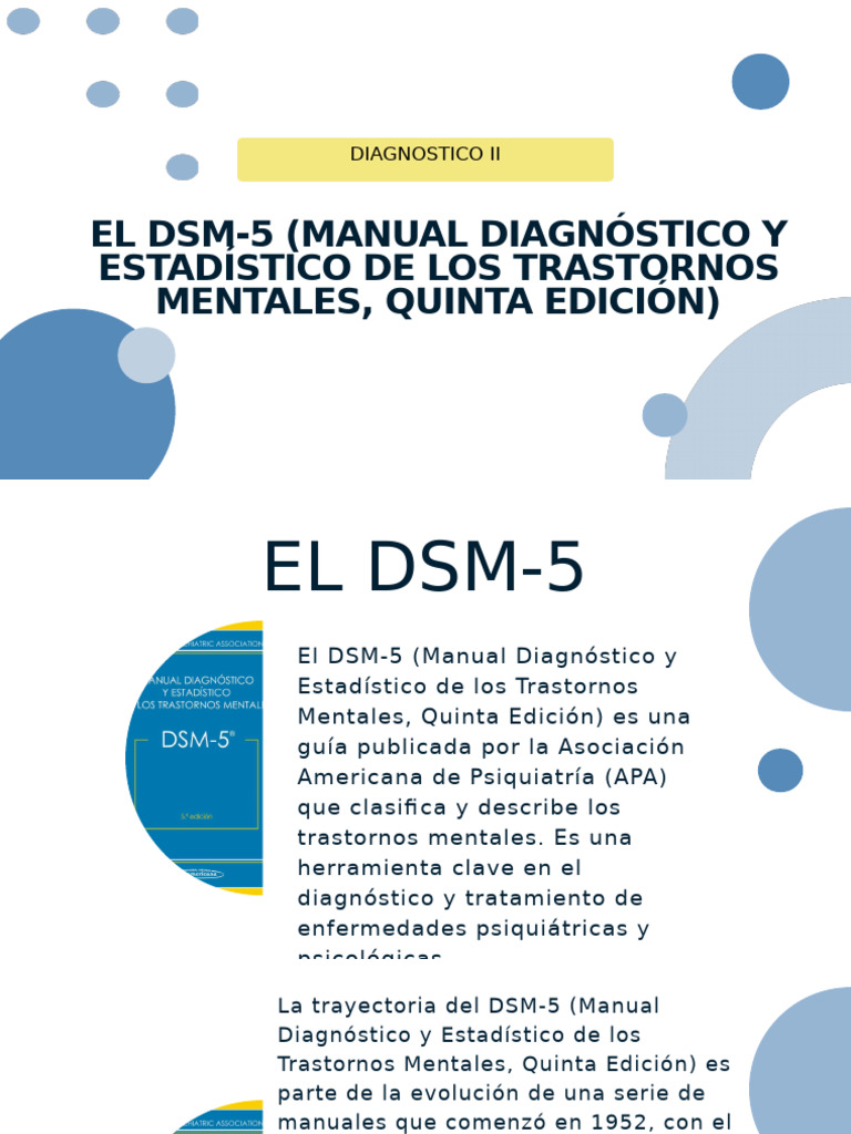 El DSM-5 (Manual Diagnóstico y Estadístico de Los Trastornos Mentales, Quinta Edición) | PDF