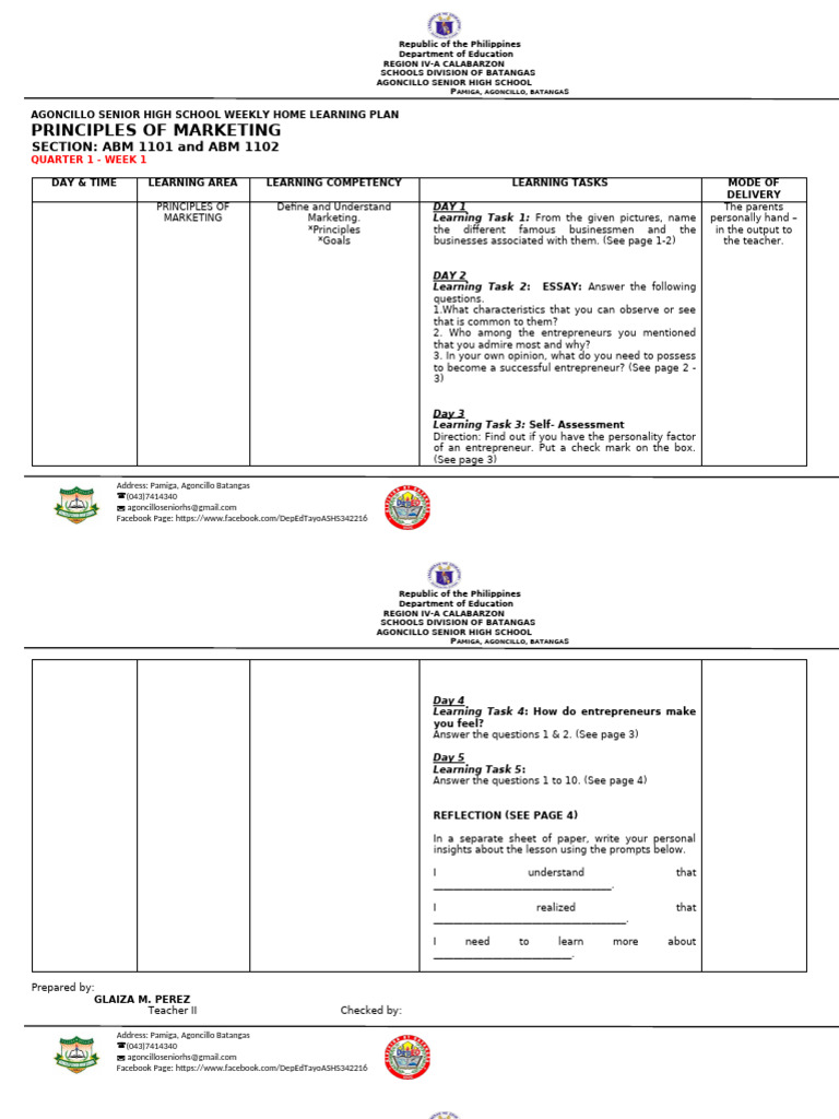 WHLP-Marketing Week 1 | PDF