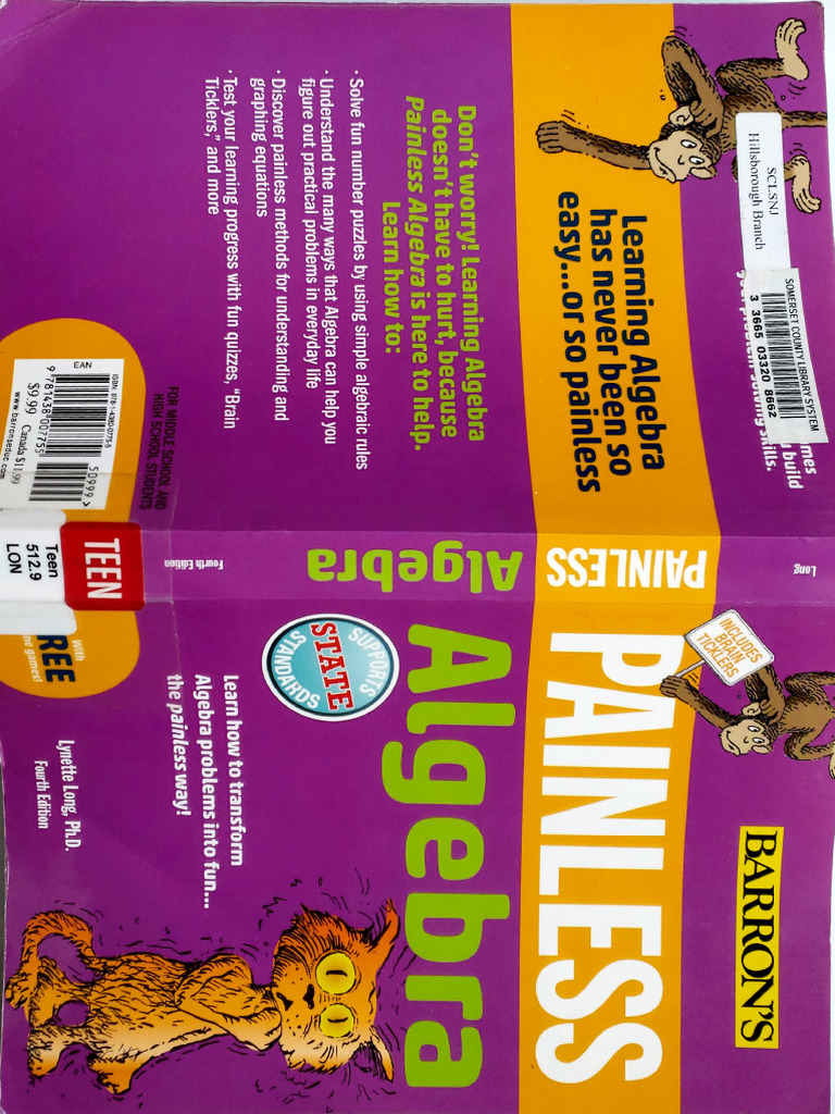 Painless Algebra Barron's (Lynette Long) 4th Edition | PDF