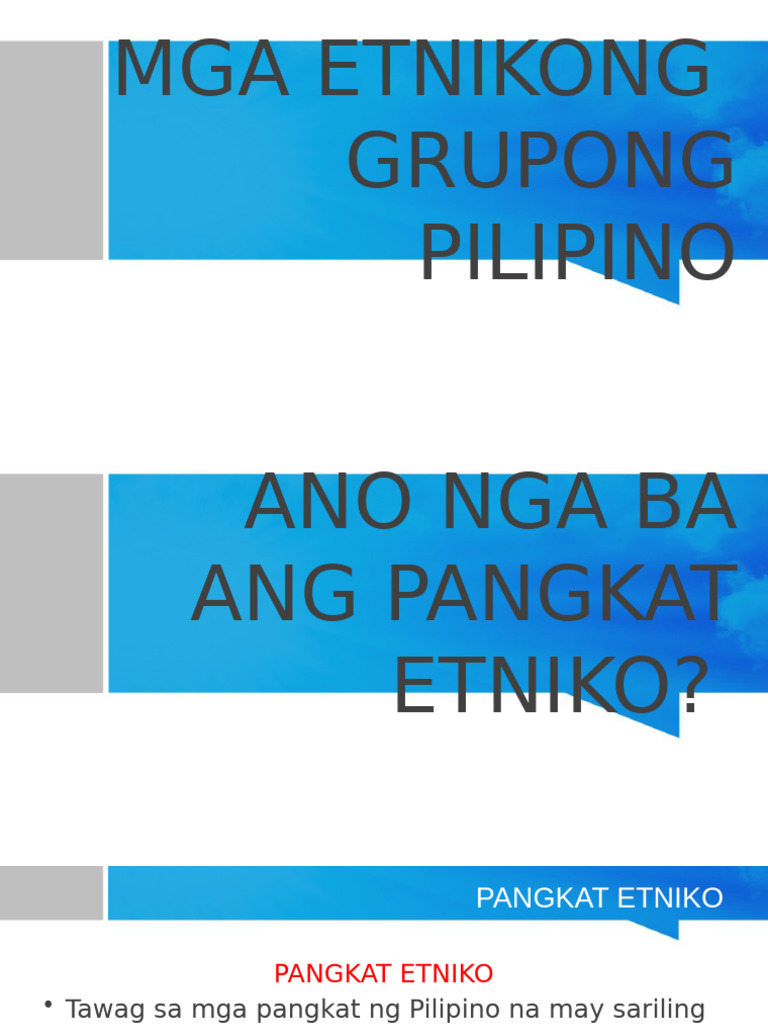 Mga Pangkat Etnikong Pilipino | PDF