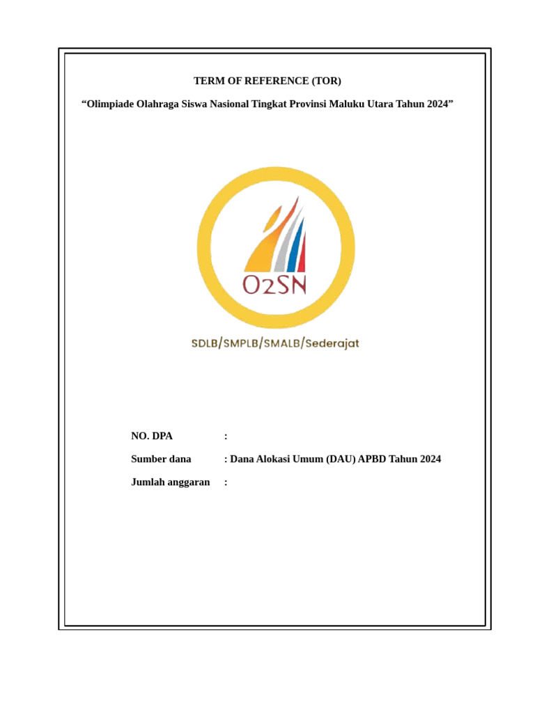 Term of Reference O2sn | PDF