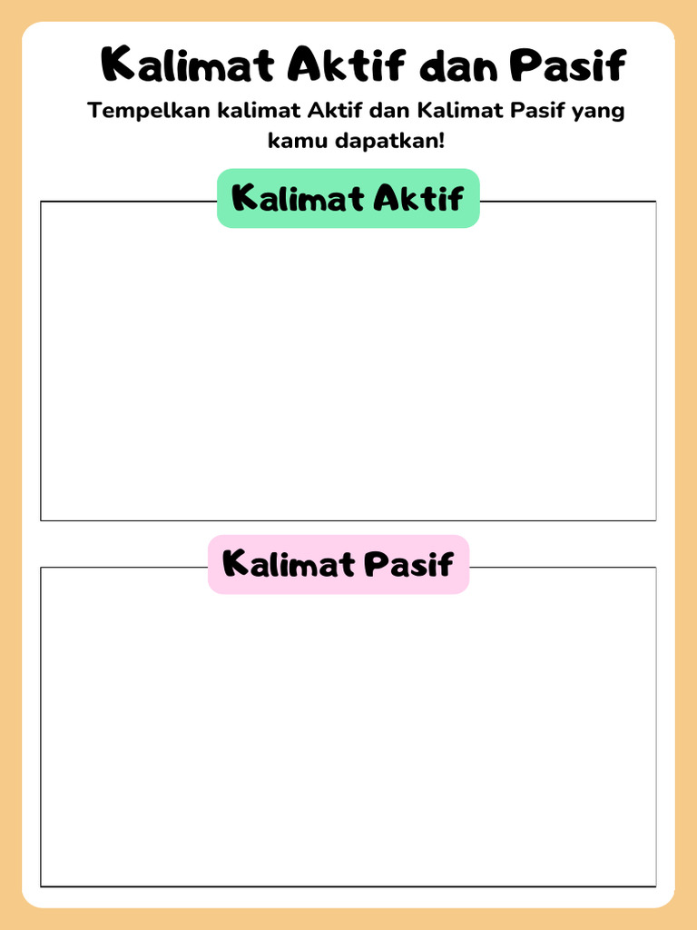 LKPD Kalimat Aktif Dan Pasif Kelas 2c | PDF