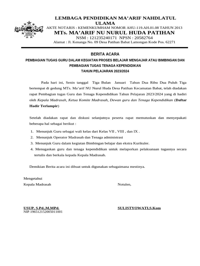 A.7. Contoh Resume Hasil Pertemuan PBM (Oke) | PDF