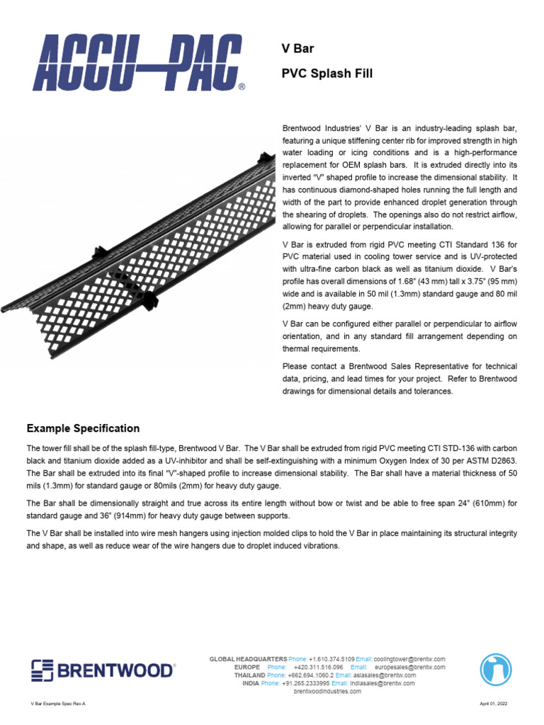 V Bar Example Spec | PDF