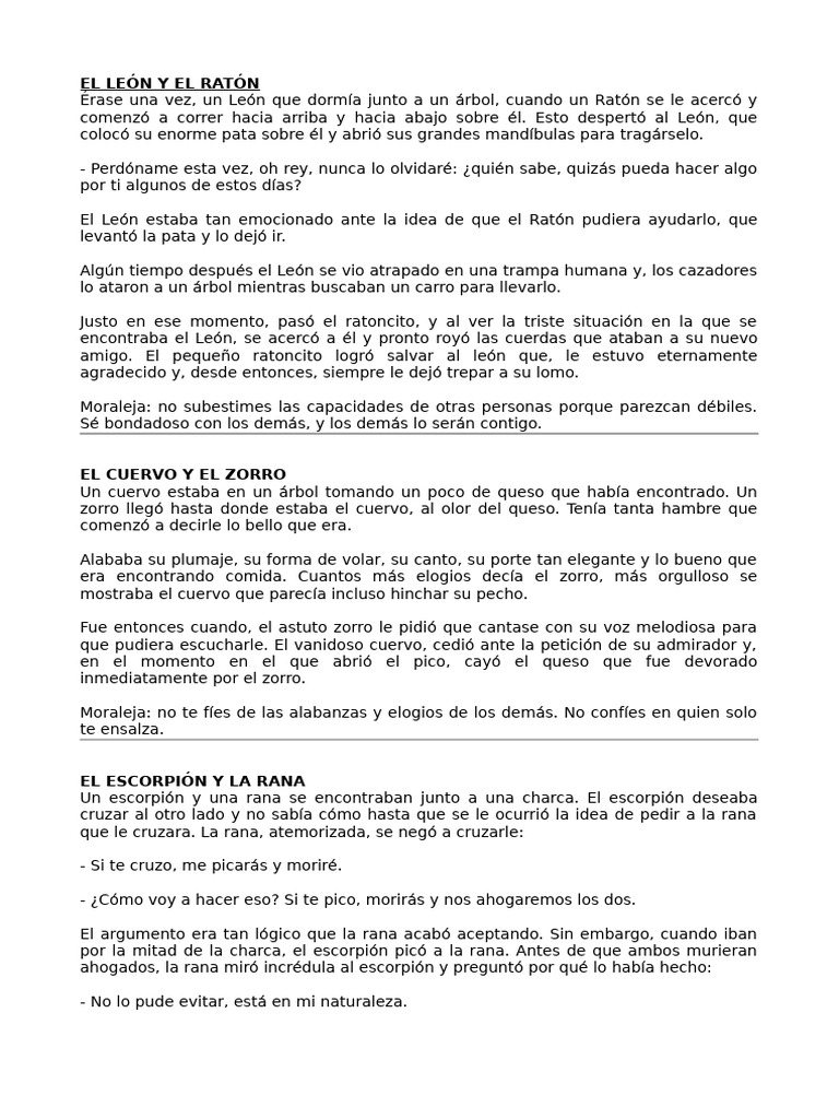 Fabulas Cortas | PDF