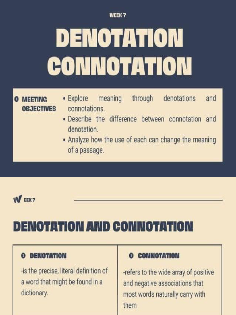 Denotation and Connotation | PDF