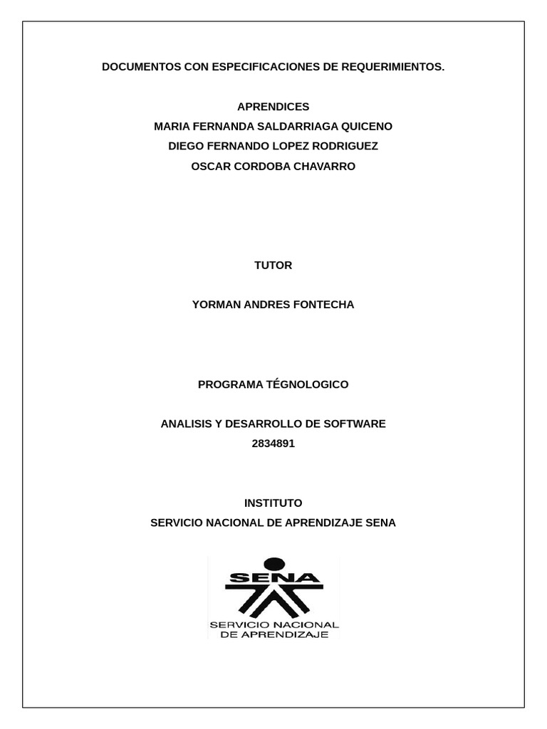 Documentos Con Especificaciones de Requerimientos | PDF | Software | Informática