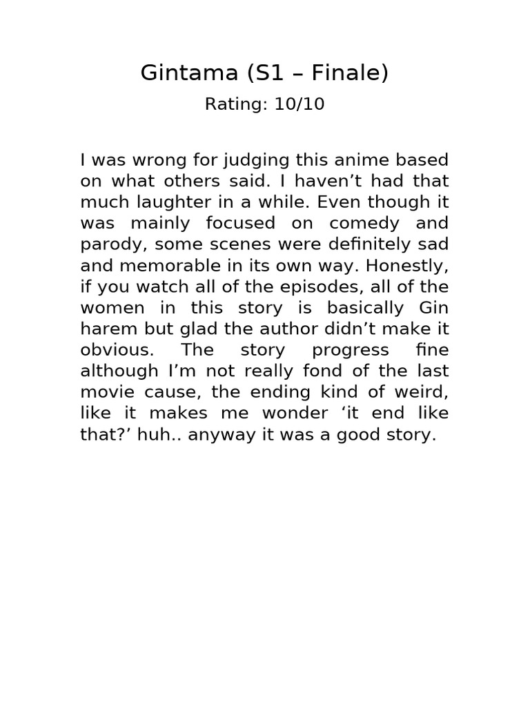 Gintama Review | PDF