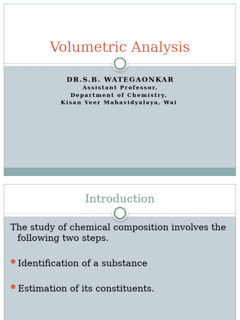 Volumetric Analysis | PDF