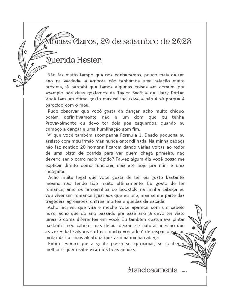 Carta Aula de Dani | PDF