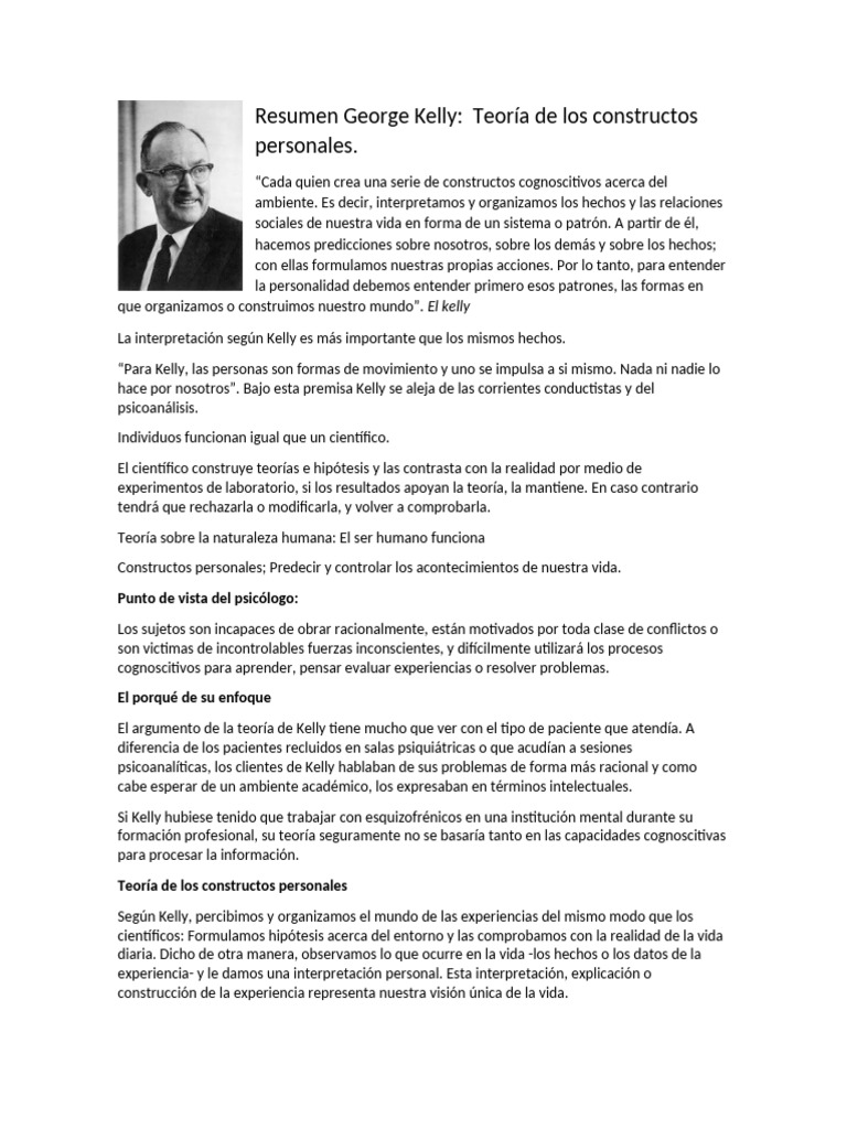Resumen George Kelly | PDF