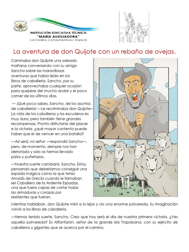 Donde Se Cuenta La Aventura de Don Quijote Con Un Rebaño de Ovejas ...