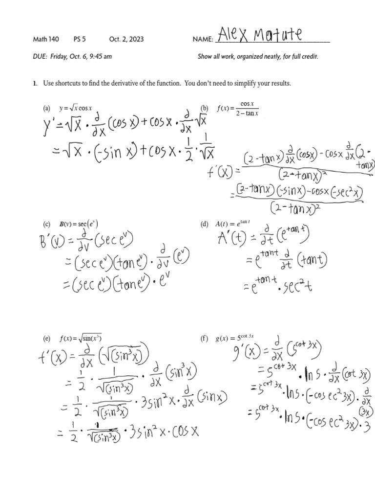Math140 PS05 | PDF