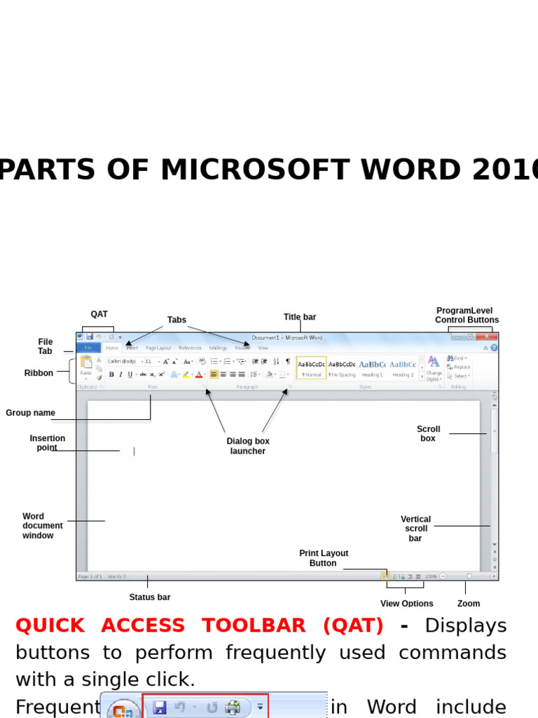 Parts of Microsoft Word and Shortcut Keys | PDF | Window (Computing ...