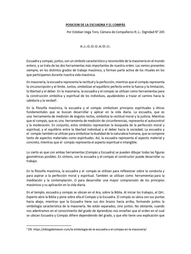 POSICION DE LA ESCUADRA Y EL COMPÁS | PDF